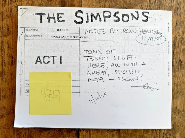 THE SIMPSONS PRODUCTION Storyboard Copy 2005 91 Pages w/ Notes ...