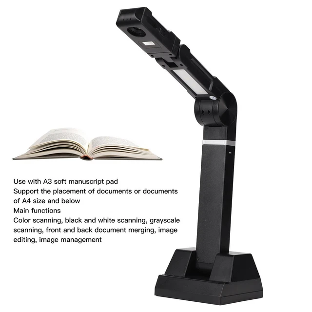 NEW DOCUMENT CAMERA Scanner 8MP USB Book Scanner For Office Manuscripts ...