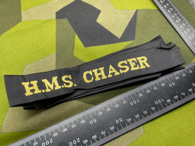 BRITISH ROYAL NAVY HMS Chaser - Cap Tally £5.00 - PicClick UK