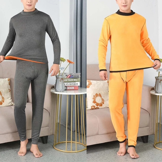 ENSEMBLE DE SOUS-V??TEMENTS thermiques doubl??s de polaire d'hiver pyjama pour h EUR 45,44 ...