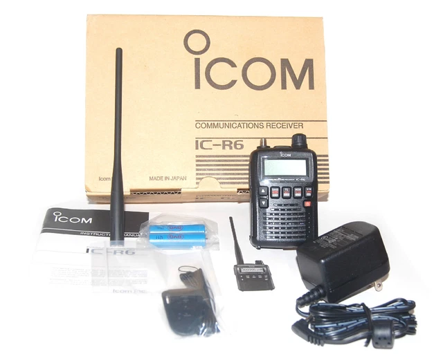 NEW ICOM IC-R6-20 IPX2 MIL-STD-810 EXP Wide Band Handheld Scanner ...