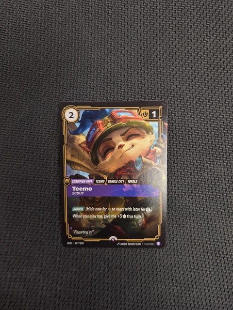 RIFTBOUND LEAGUE OF Legends TCG Teemo Promo Card 197/298 English NM £8. ...