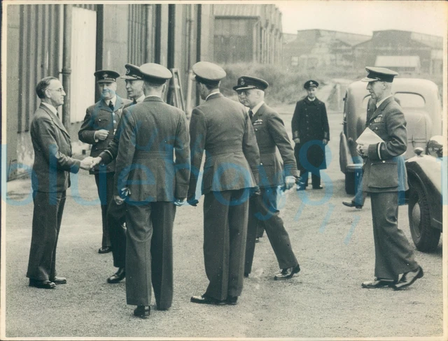 POST WW2 SASO officers RAF airbase inspection arrival Air Cdre J F ...