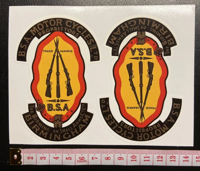 BSA MOTORCYCLES X2 sticker Decal Logo Transfer bikes helmets Toolbox ...