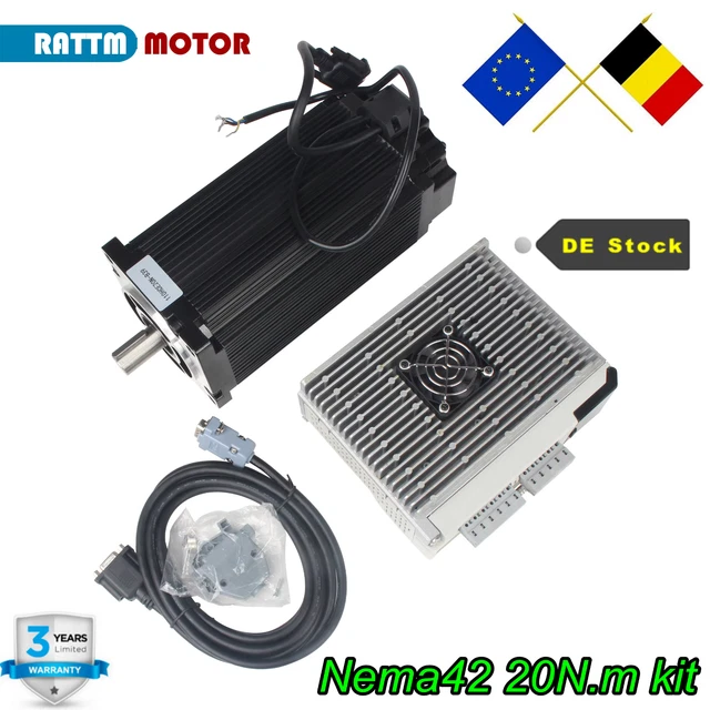20NM 220V AC Servo Motor CNC Kit Nema42 Closed Loop φ19mm 2880oz-in 20N ...
