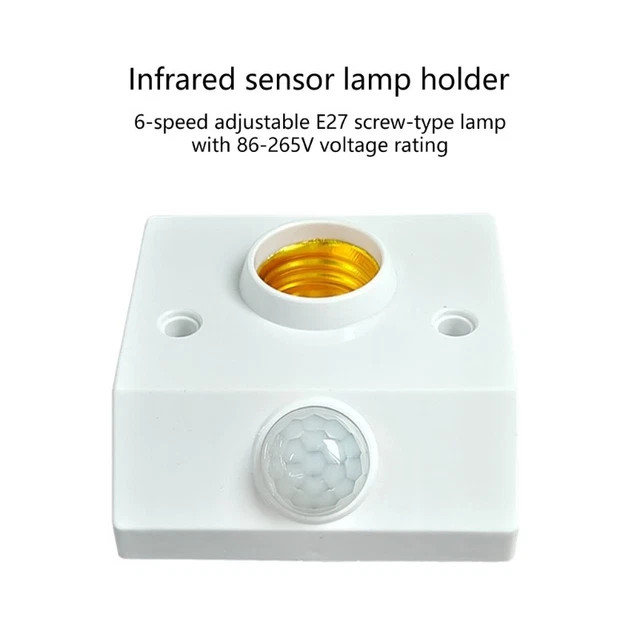 E27 LED BULB Light Holder Replacement Human Body Sensing Lamp Holder ...
