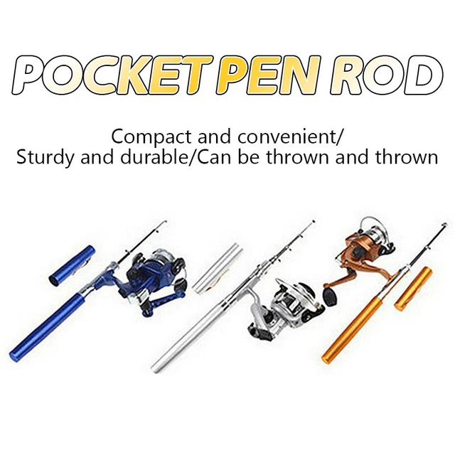 1M PEN ROD Set Mini Spinning Reel Fishing Rod Telescopic Pocket Fishing ...