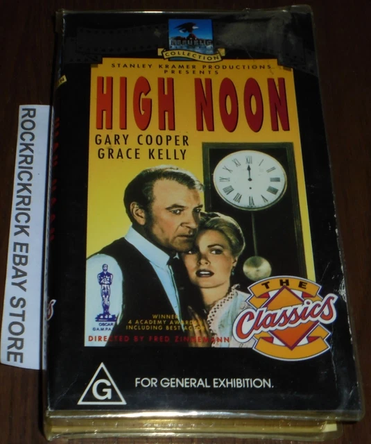 HIGH NOON VHS Gary Cooper, Grace Kelly, Thomas Mitchell, Lloyd Bridges ...