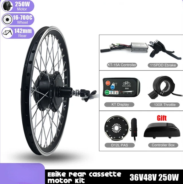 250W ELECTRIC BIKE Rear Cassette Hub Motor Wheel Conversion Kit for 16 ...