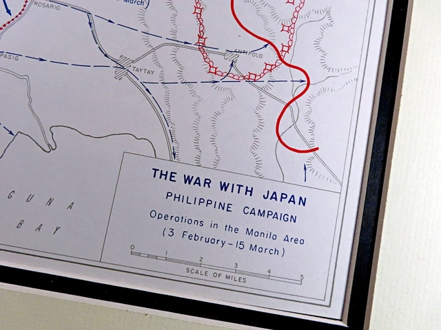 WW2 MAP US Military Landings Philippines Campaign Manilla Operations ...