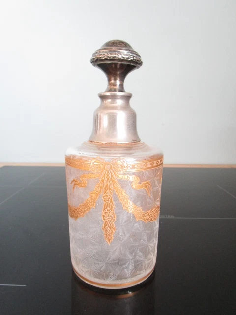 FLACON À parfum en verre St Louis Baccarat gravé dorure """ EUR 28,00 ...