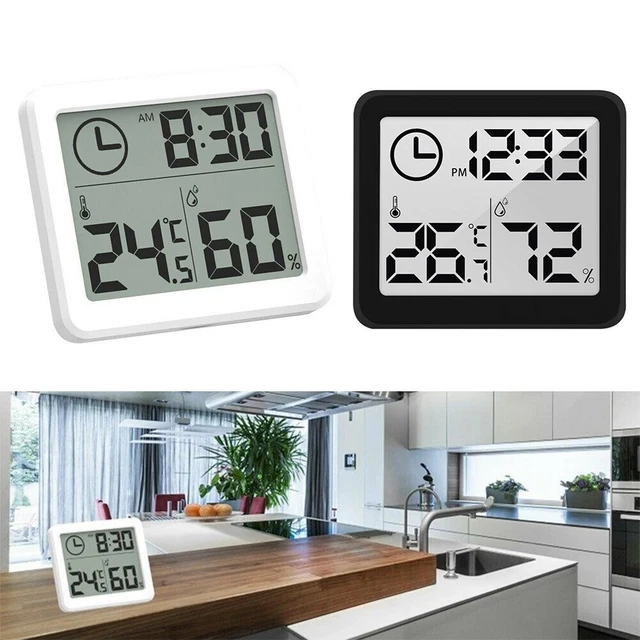TERMOMETRO UNIVERSALE IGROMETRO Data Cucina Mini-Termometro Orologio da ...