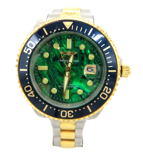 OROLOGIO INVICTA UOMO 47mm GRAND DIVER Automatico QUADRANTE VERDE Oro ...