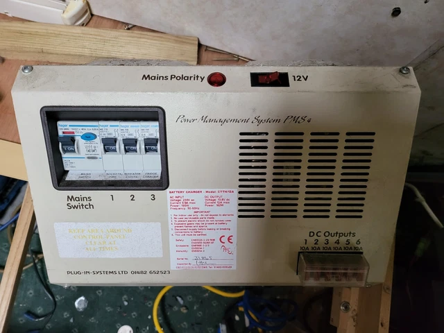 CARAVAN MOTORHOME CAMPERVAN PMS 4 control panel transformer charger 12A ...