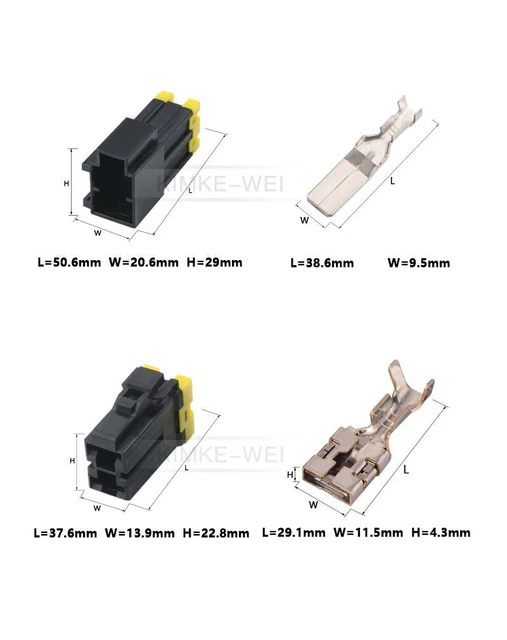 2 PIN/WAY YAZAKI High Current Automotive Male Female Connector Plug ...