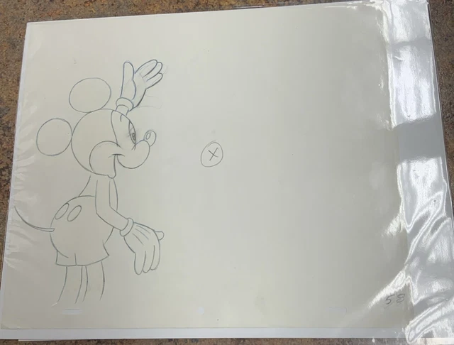 WALT DISNEY MICKEY Mouse Original Production Pencil Drawing Animation £ ...