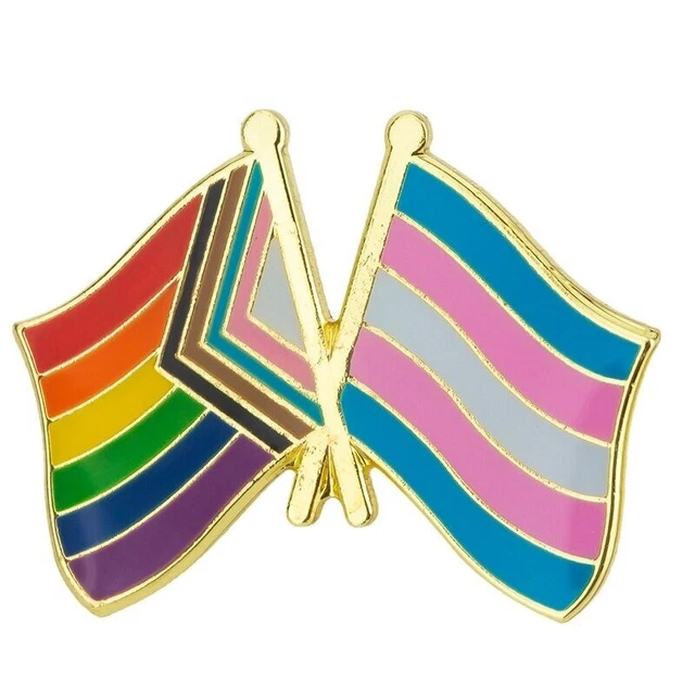 INCLUSIVE/PROGRESS & TRANSGENDER Flags Badge - LGBTQIA *FREE WORLDWIDE ...