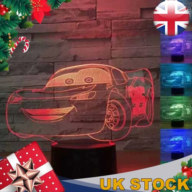 LIGHTNING MCQUEEN CARS 3D LED Night Light Touch Swift Table Desk Bed ...