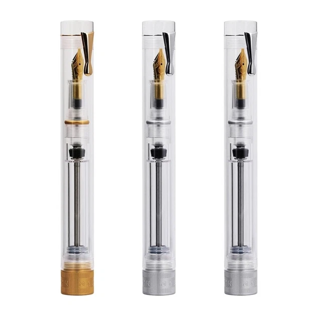 FOUNTAIN PEN CLEAR Body Demonstration Writing Visible Ink Level Easy ...