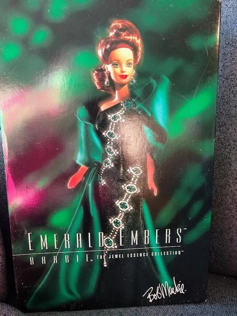 EMERALD EMBERS BARBIE by Bob Mackie 1996 Jewel Essence Collection EUR ...