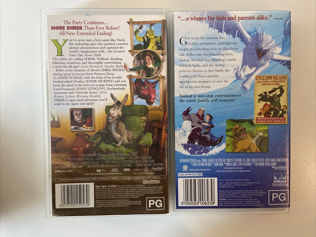 DREAMWORKS VHS. SHREK And Sinbad $13.79 - PicClick AU