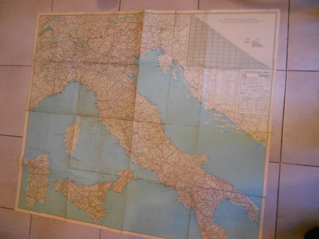 CARTINA GEOGRAFICA DELL'ITALIA ANNI 1956? grande e comunque rarità EUR ...