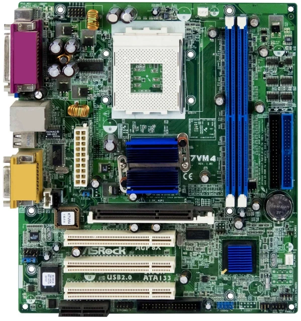 ASROCK K7VM4 VIA KM400 SOCKET 462 DDR AGP PCI mATX £39.60 - PicClick UK