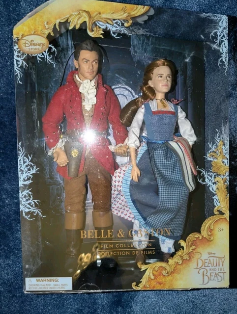 DISNEY STORE BEAUTY and the beast Belle and Gaston live action 12"doll ...