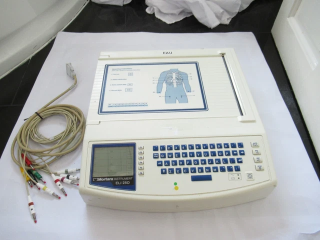 MORTARA ELI-250 LCD 12-Lead Resting Electrocardiograph Ecg Cardiograph ...