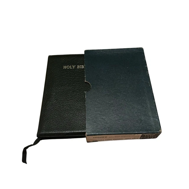 OXFORD TEXT BIBLE Holy Bible KJV Black Morocco Binding (Goatskin ...