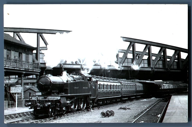 VINTAGE TRAIN PHOTOGRAPH Great Western steam locomotive coach railway ...