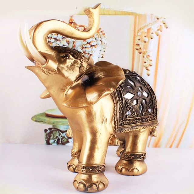 RESIN ELEPHANT STATUE Feng Shui Lucky Wealth Crafts Ornaments EUR 23,00 ...