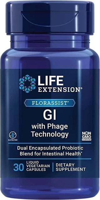 LIFE EXTENSION FLORASSIST GI with Phage Technology 30 Liquid Vegetarian ...
