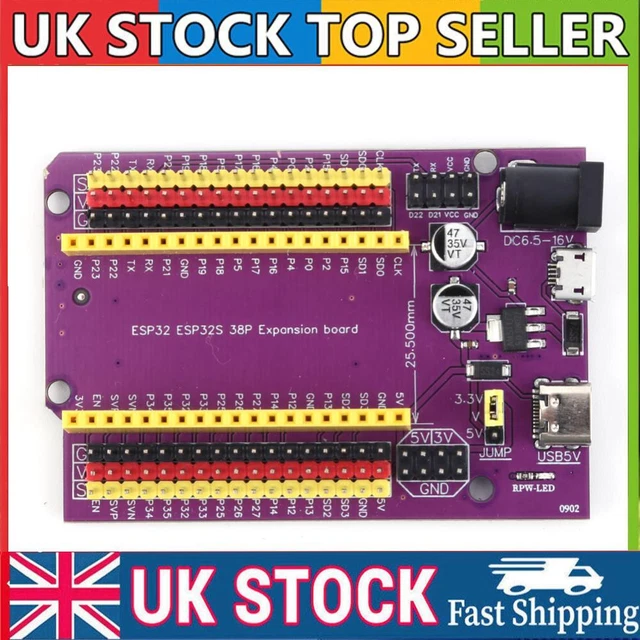 ESP32 DEVELOPMENT MODULE USB 38Pin TYPE-C/MICRO Module GPIO Expansion ...