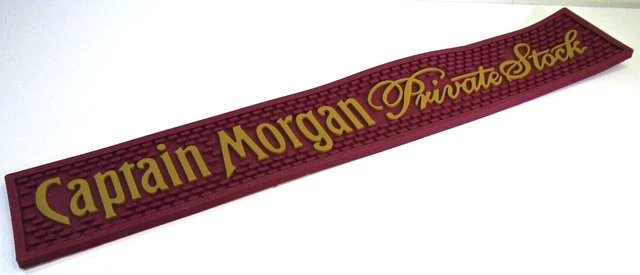 CAPTAIN MORGAN PRIVATE Reserve Rubber Bar Mat 21" drip spill runner bar ...