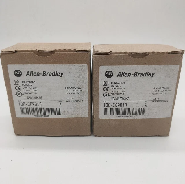 ALLEN-BRADLEY 100-C09D10 IEC Contactor 9 Amp 120Vac New In Box $91.34 ...