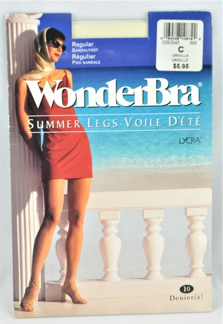 💠WONDERBRA VINTAGE PANTYHOSE w/Model Size C Vanilla color Canada Super ...