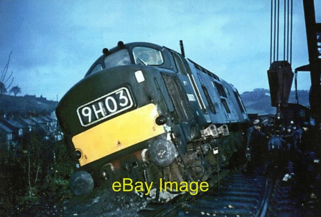 PHOTO RAILWAY 6X4 Class 37 D6971 Derailment at Ystaad Mynach 27/11/67 £ ...