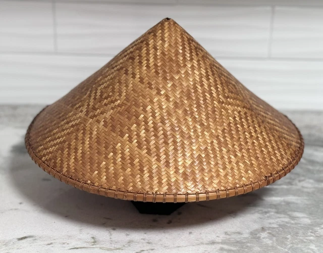 VINTAGE ASIAN HANDMADE Rice Field Hat #855 $48.00 - PicClick