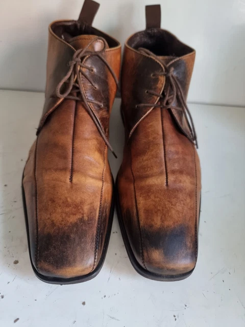 NEXT ITALIA UK 9 Eu 43 Mens Brown Real Leather Ankle Chelsea Formal ...