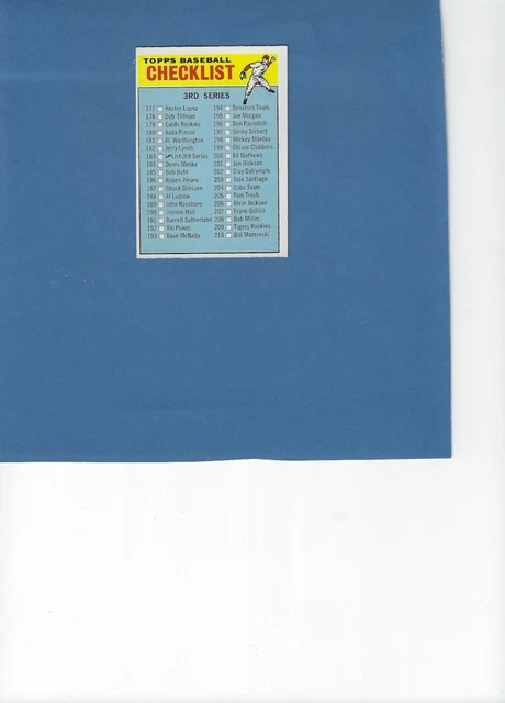 1966,O-PEE-CHEE,OPC,#183,CHECKLIST,UNMARKED, 3RD SERIES, 177-264,Ex-Nm ...