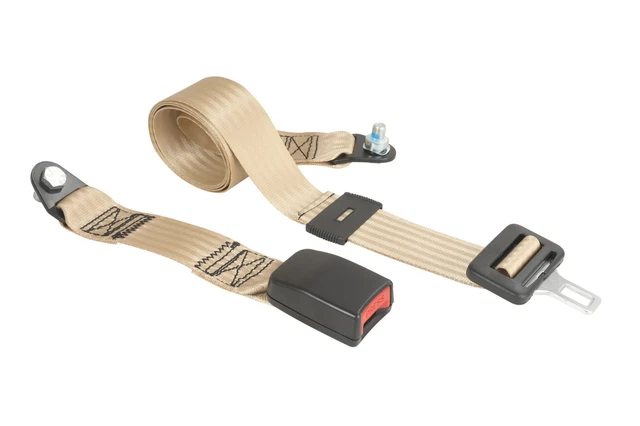 SICHERHEITSGURT BECKENGURT STATIK 2-Punkt Neu beige VW Mercedes Ford ...