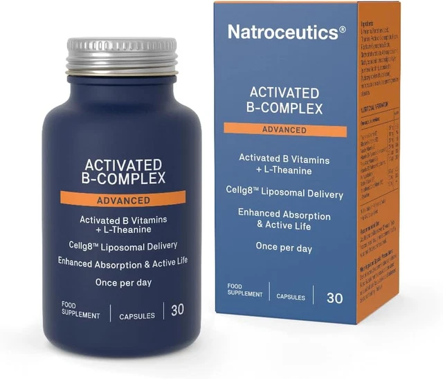 ACTIVATED B-COMPLEX ADVANCED 30 Vegan Capsules Activated B Vitamins + L ...