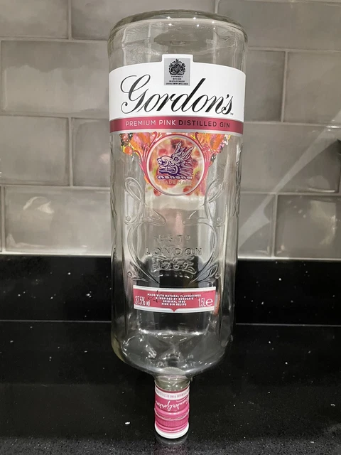 GORDON’S PINK GIN 1.5 Litre Empty Optic Bottle With Upside Down Label £ ...