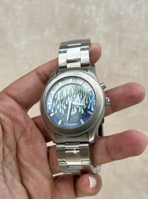 VERY RARE Y2K FOSSIL Big Tic JR-8201 Animated Blue Flame Fire, Box + New Battery £200.00 ...