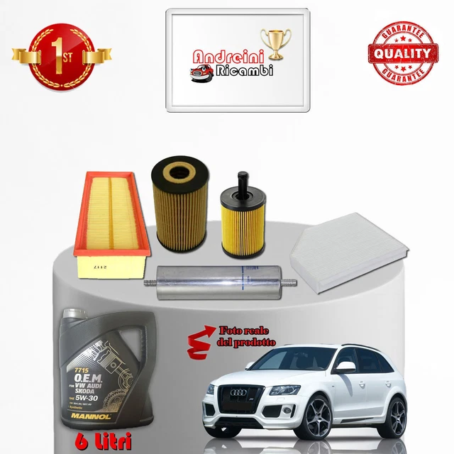 KIT TAGLIANDO FILTRI E Olio Audi Q5 2.0 Tdi 105Kw 143Cv Dal 2013 -> EUR ...