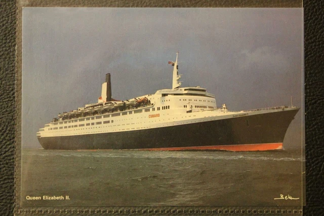 CUNARD LINE POSTCARD Rms Queen Elizabeth Qe2 Maiden Voyage Era EUR 5,67 - PicClick IT