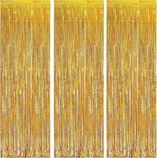 2 PACK PHOTO Booth Backdrop Foil Curtain Tinsel Backdrop 3.3ft x 6.6ft ...