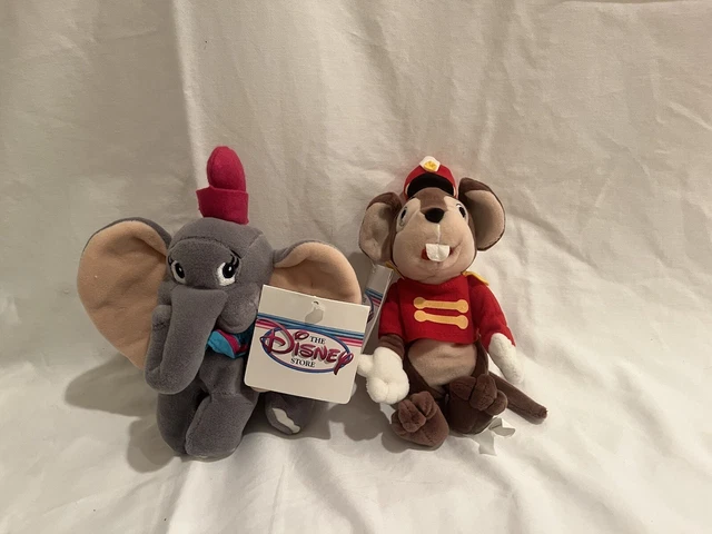 THE DISNEY STORE Timothy Mouse & Dumbo 8" Bean Bag Plush Lot With Tags ...