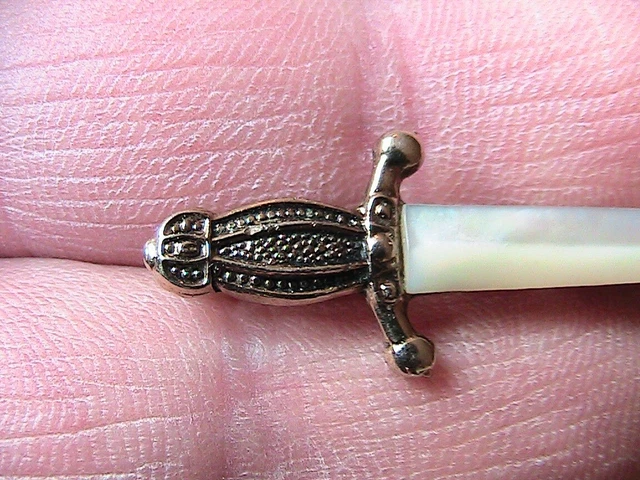 SOPHOS SWORD TIE Clip With Mother Of Pearl Blade Mens Jewelry Evening ...